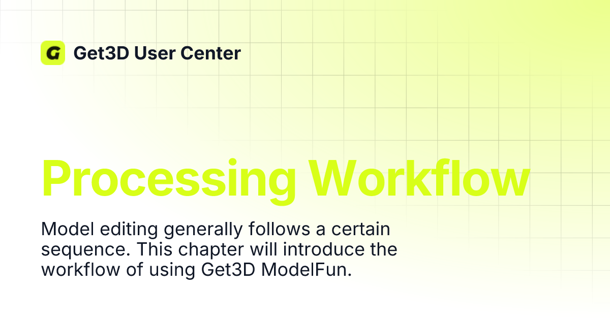 Processing Workflow | Get3D