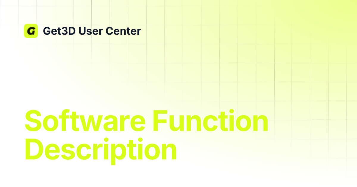 Software Function Description | Get3D